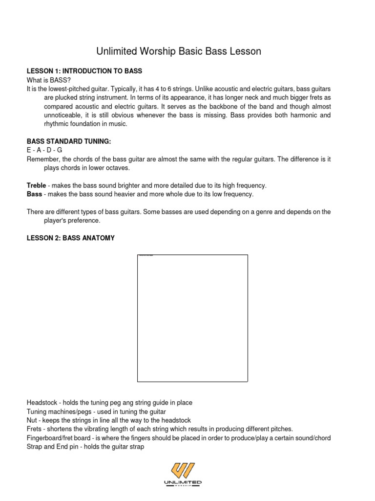Basic Bass Lesson | Download Free PDF | Guitars | Double Bass