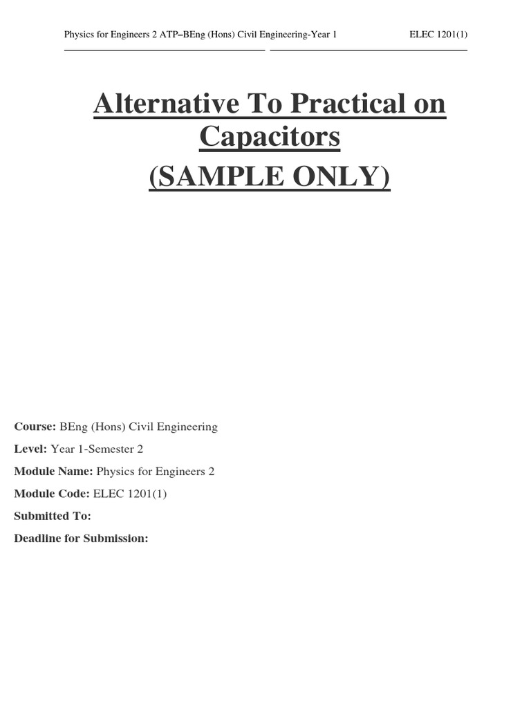 Physics ATP On Capacitor in AC and DC Circuits Sample | PDF | Capacitor | Electrical Network