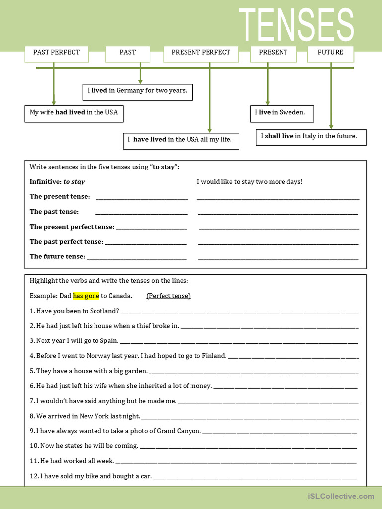 Tenses Exercise | PDF
