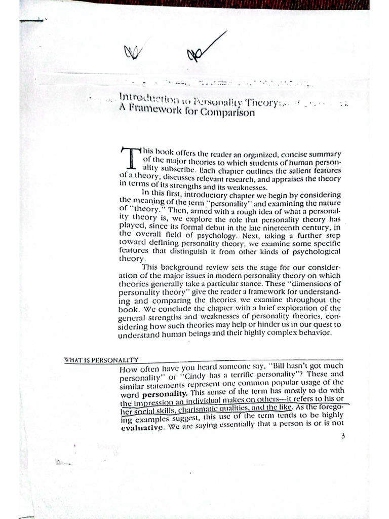 Components of personality theory | PDF