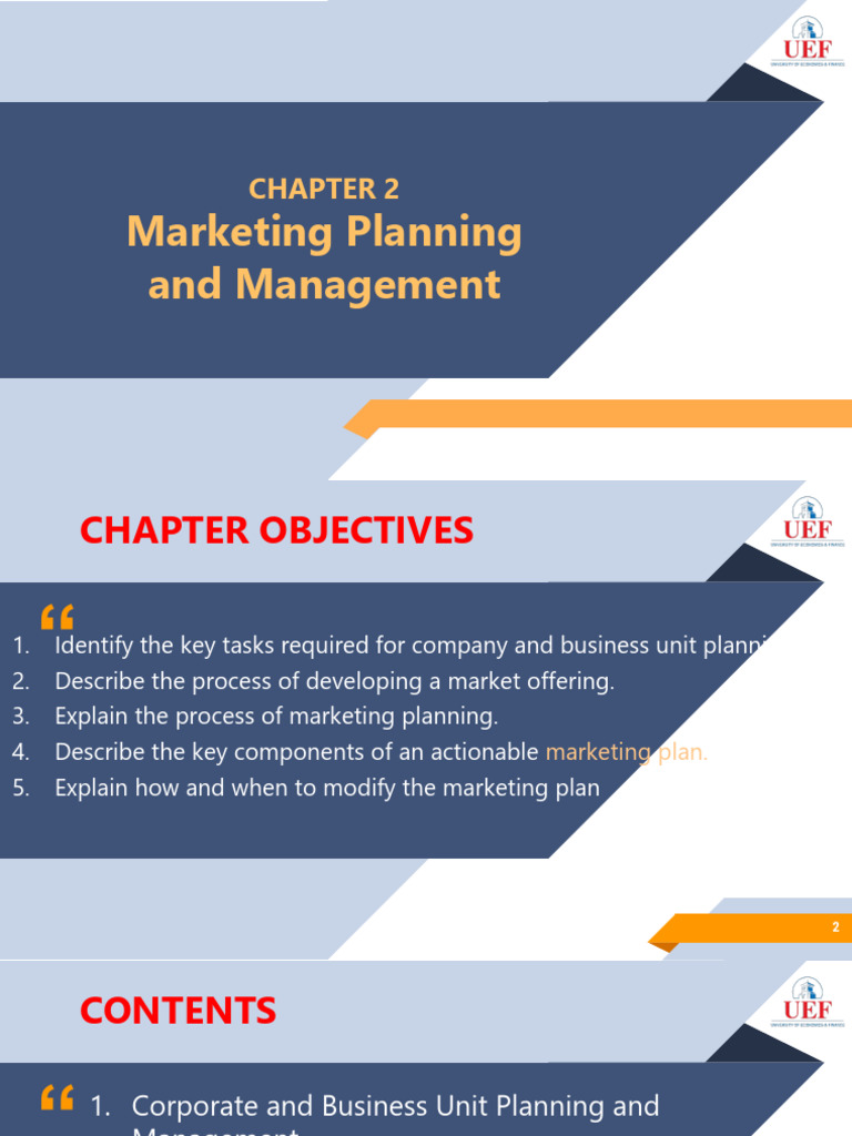 Chapter 2 - Marketing Planning | PDF