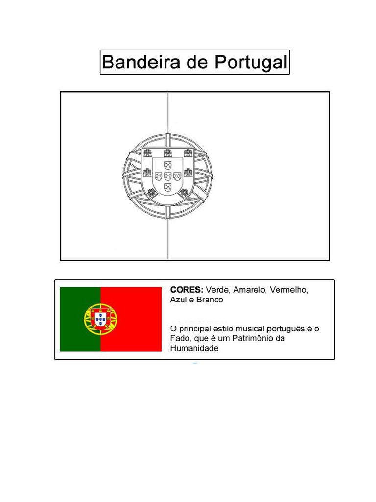 Bandeira de Portugal para Colorir | PDF