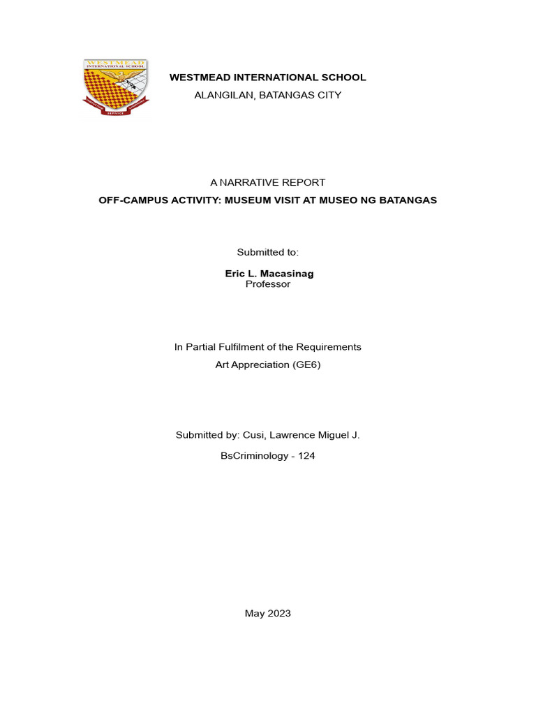 Final Narrative Report | PDF