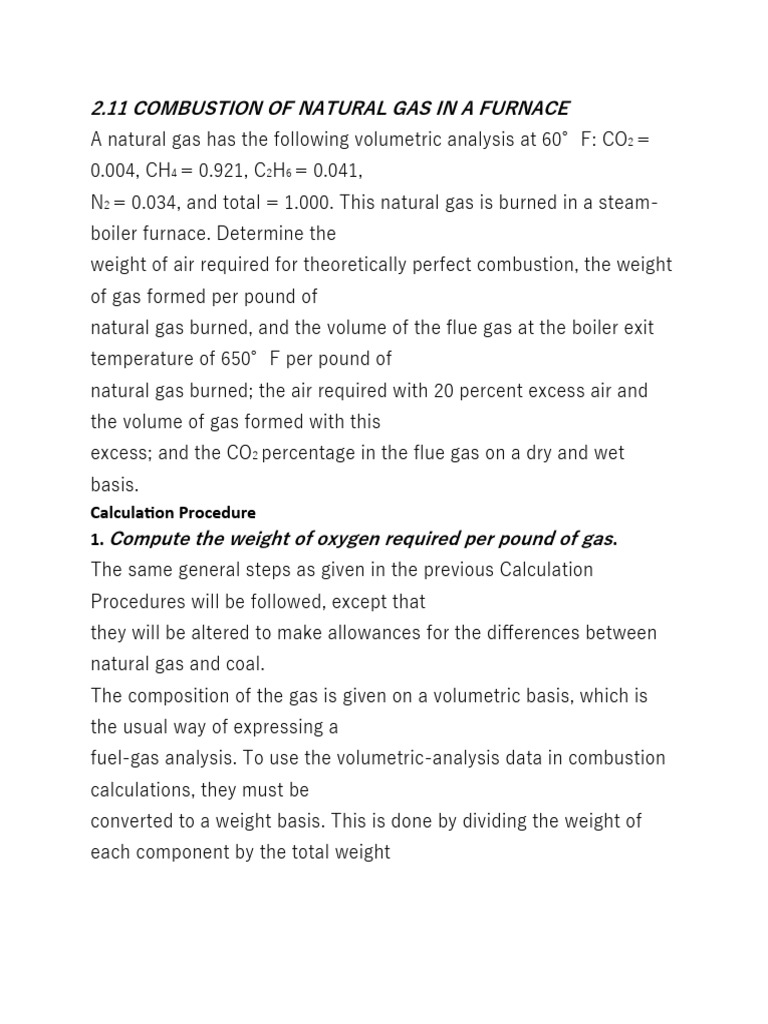 Natural Gas Calculations. | PDF