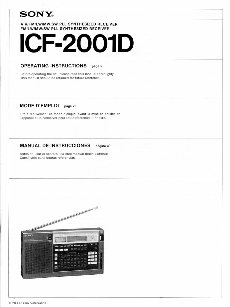 Sony Icf-2001d | PDF