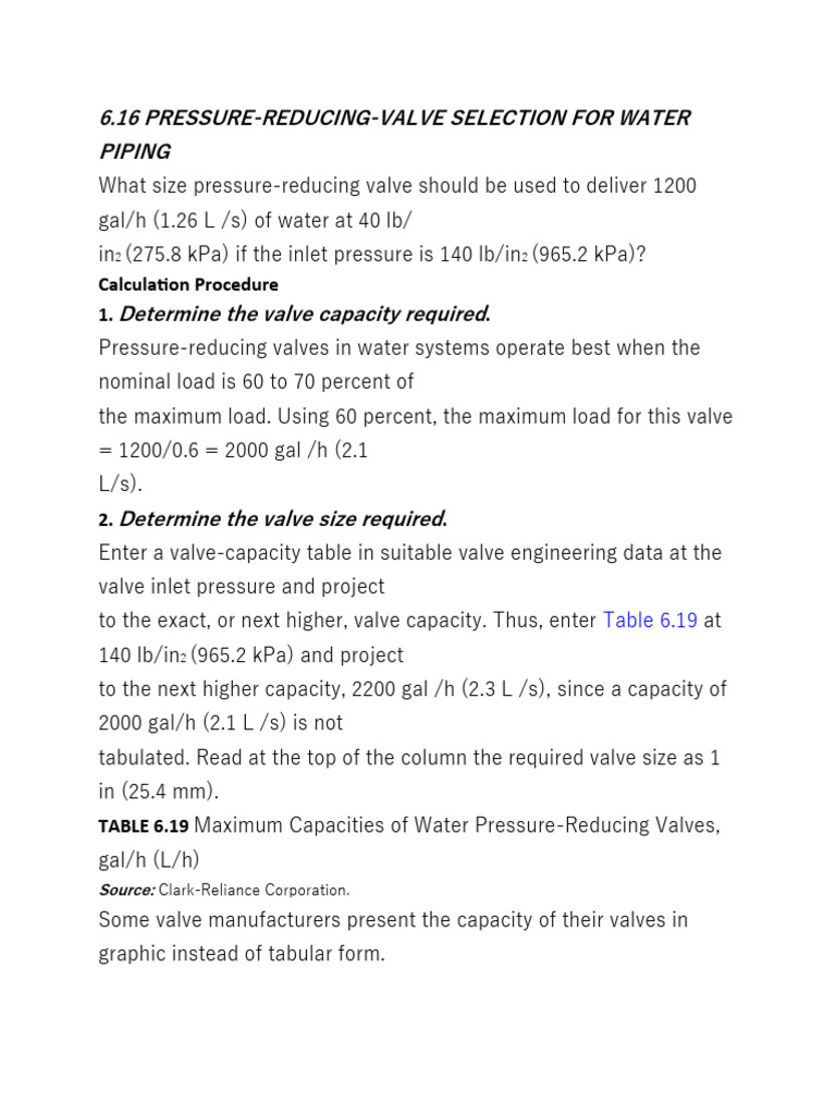 PRV Sizing. | PDF