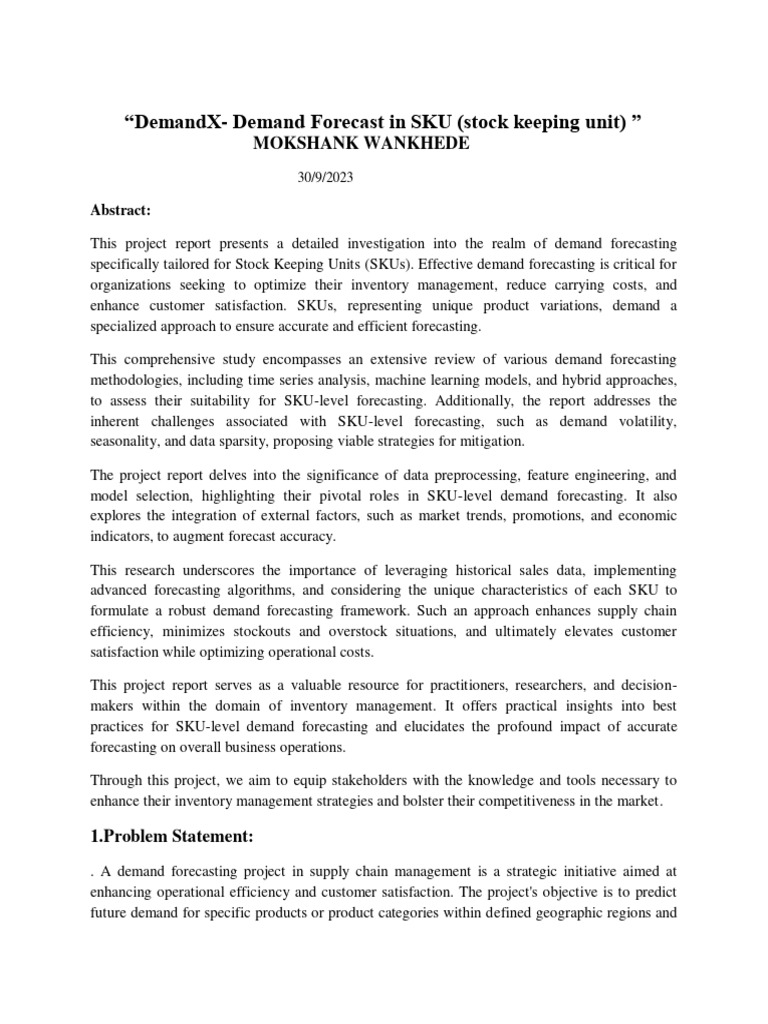 SKU-Level Demand Forecasting Insights | PDF