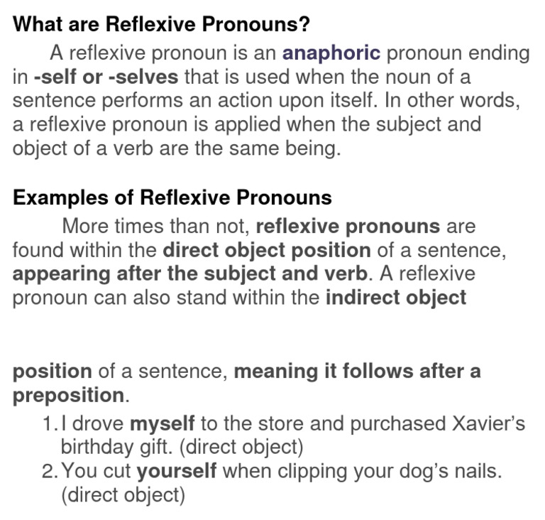 q1 Lesson 1 Reflexive and Intensive Pronouns | PDF