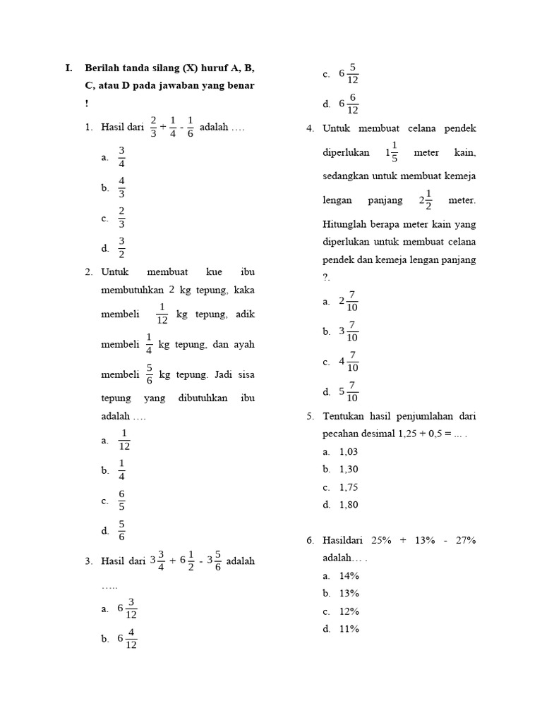 Kelas 5 Matematika SM 1 | PDF