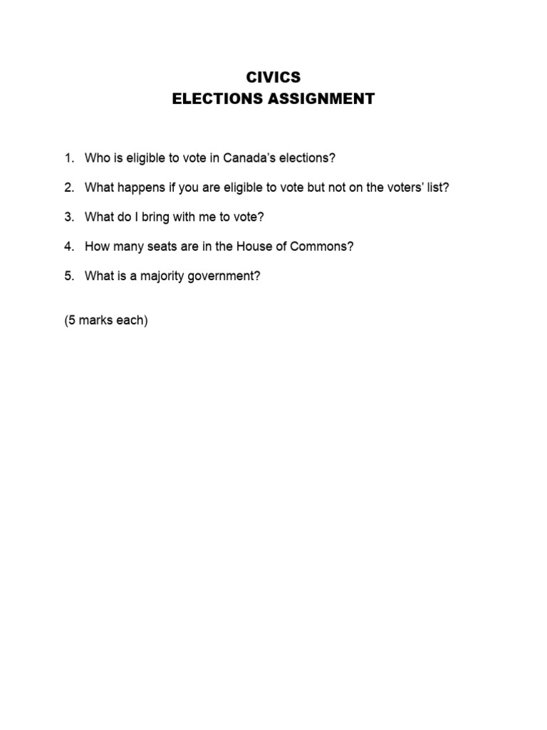 CHV Election Assignment. PDF | PDF