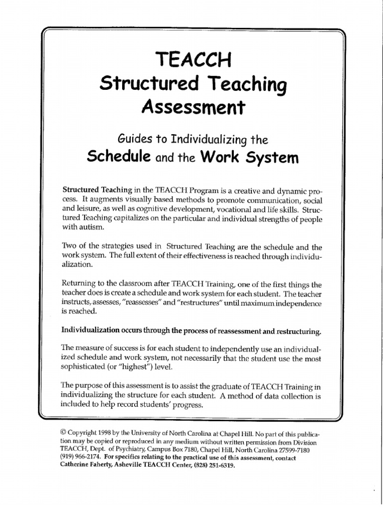 TEACCHAssessmentGuide | PDF