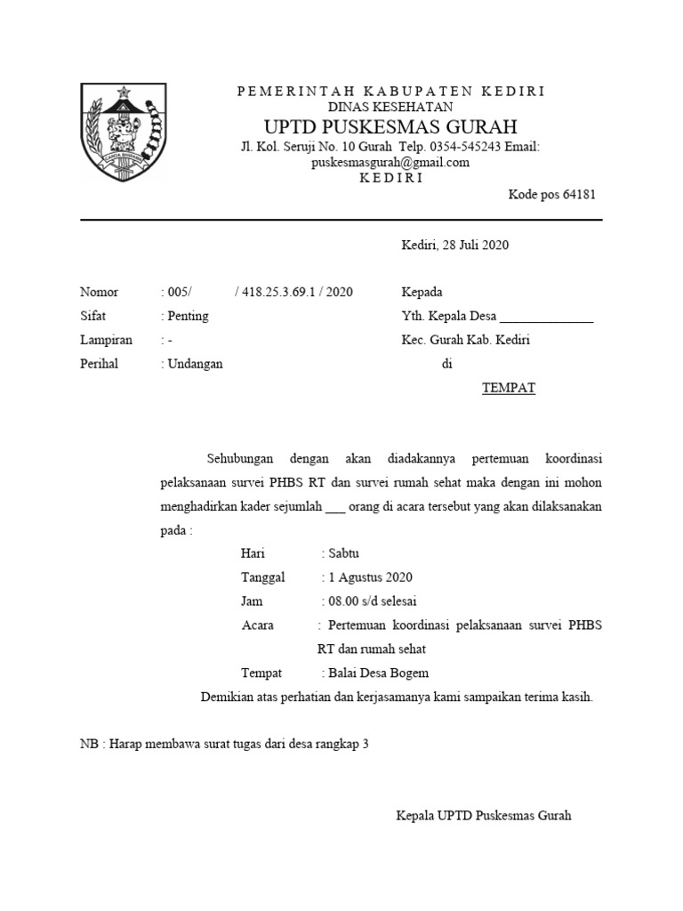 Contoh Undangan Kader | PDF