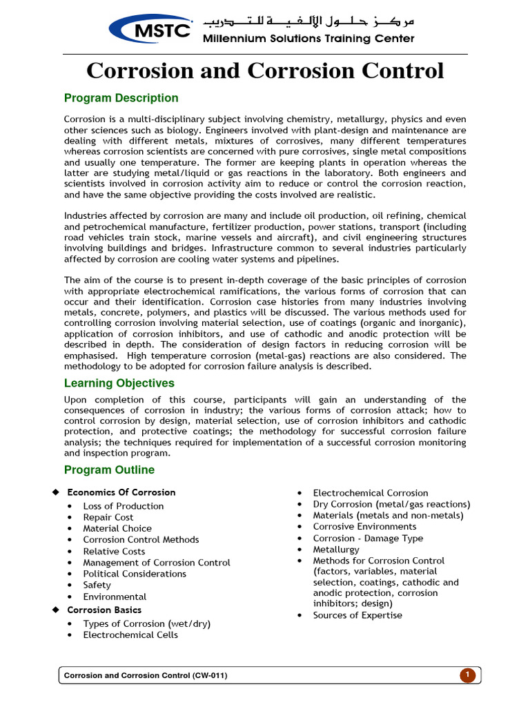 Corrosion and Corrosion Control | PDF