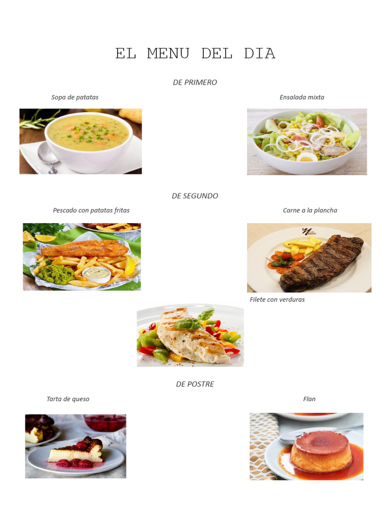 El Menu Del Dia | PDF
