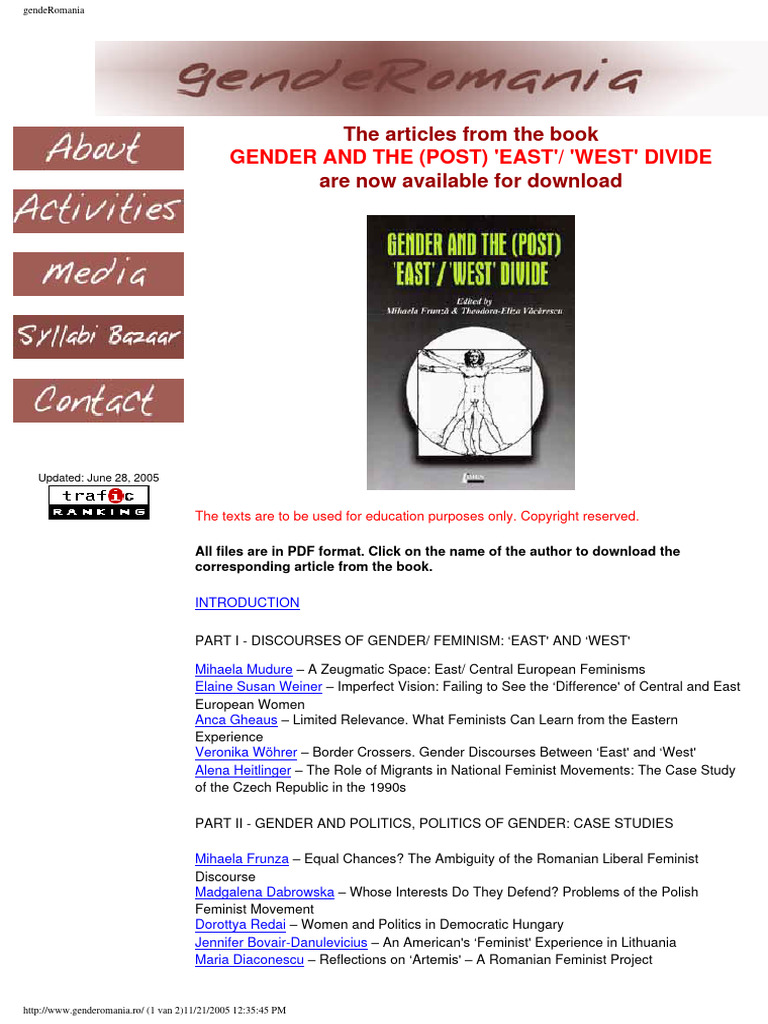 Theodora-Eliza Vacarescu-Mihaela Frunza - Gender and The Post East-West ...
