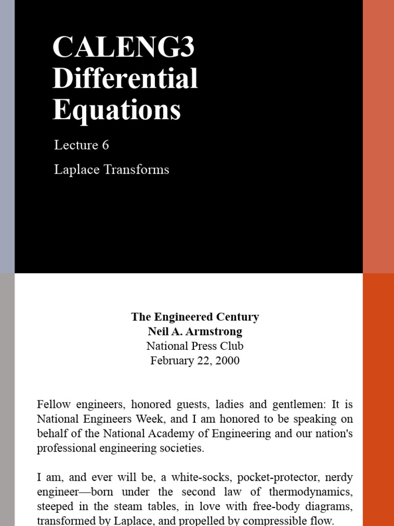 CALENG3 - Lecture 6 - Laplace Transforms-1 | PDF | Laplace Transform ... CALENG3 - Lecture 6 - Laplace Transforms-1 | PDF | Laplace Transform ...