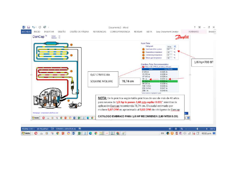 Calculo Capilar Por Dancap y Embraco 3 | PDF