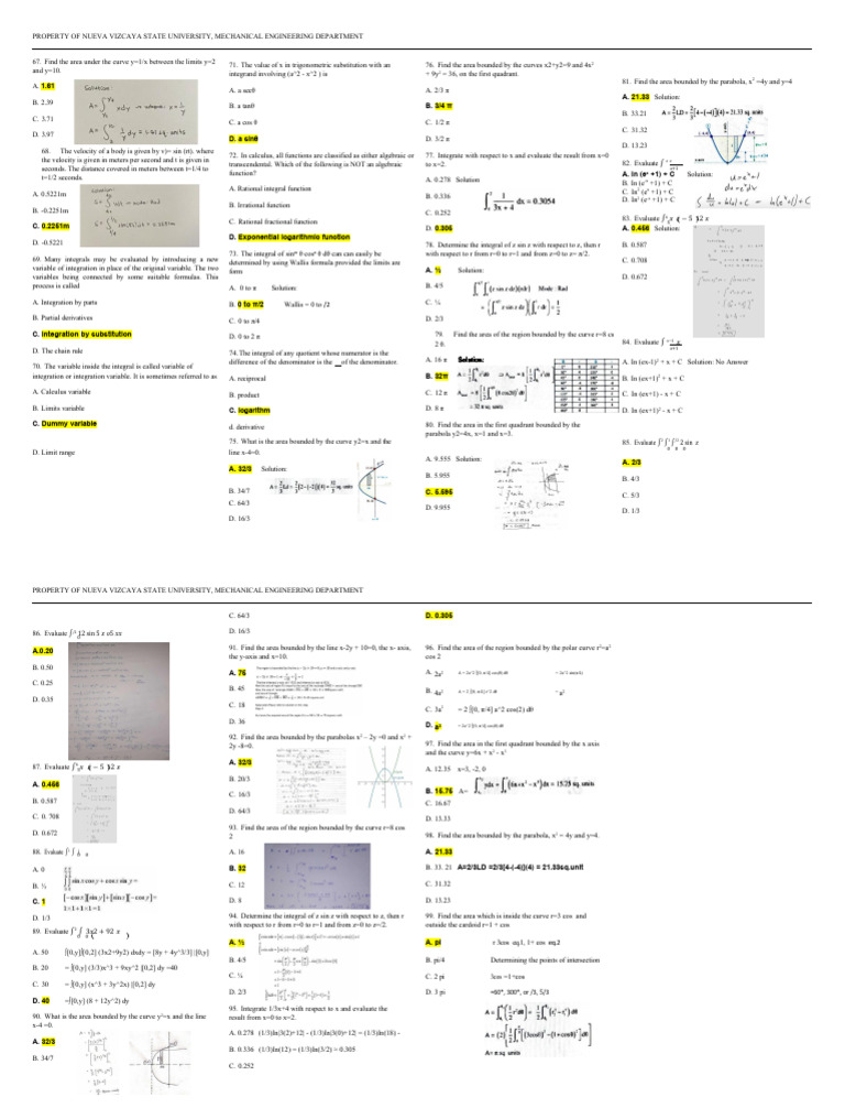 Integral Calculus 01 67-99 | PDF