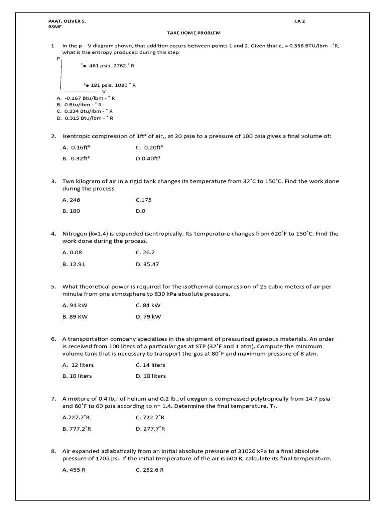 Thermo 2 | PDF | Gases | Pressure