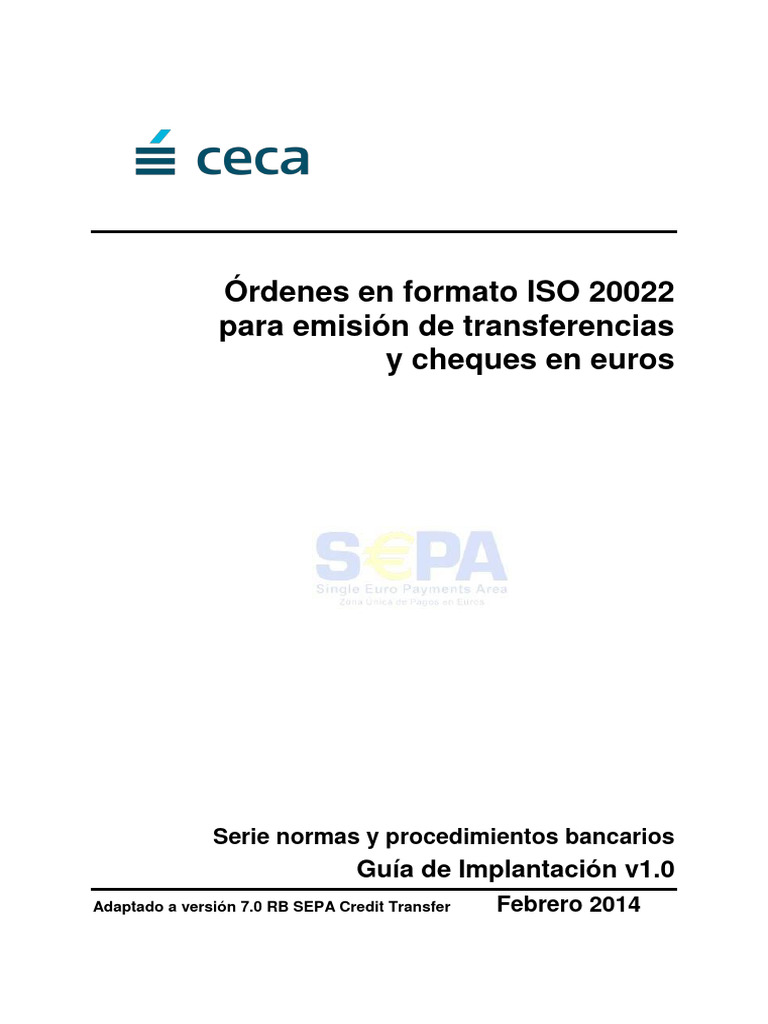 Guía ISO 20022 para Transferencias SEPA | PDF