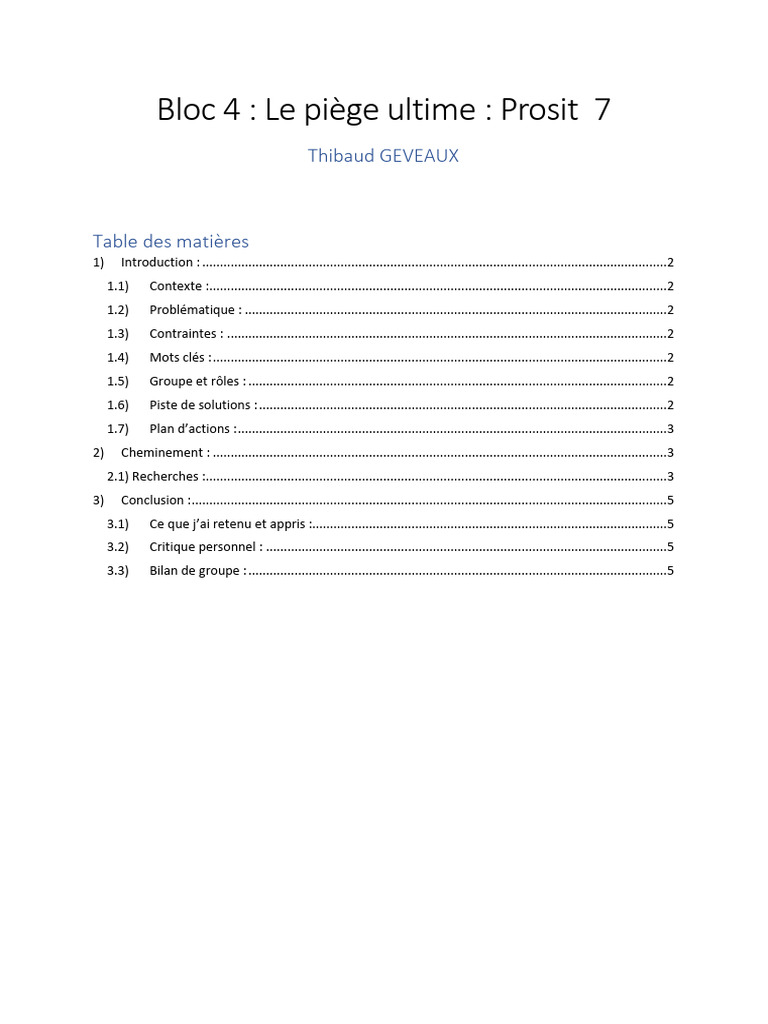 Prosit 7 Cer Thibaud Geveaux | PDF