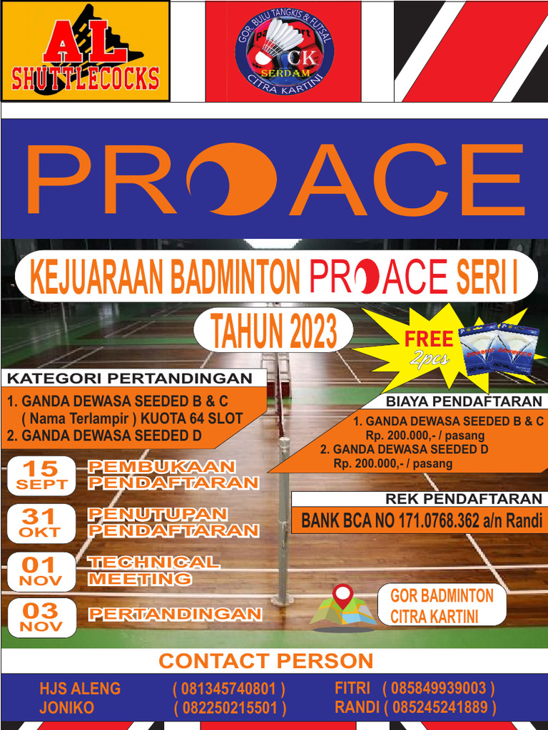 Pamflet Kejuaraan Badminton 2023 | PDF
