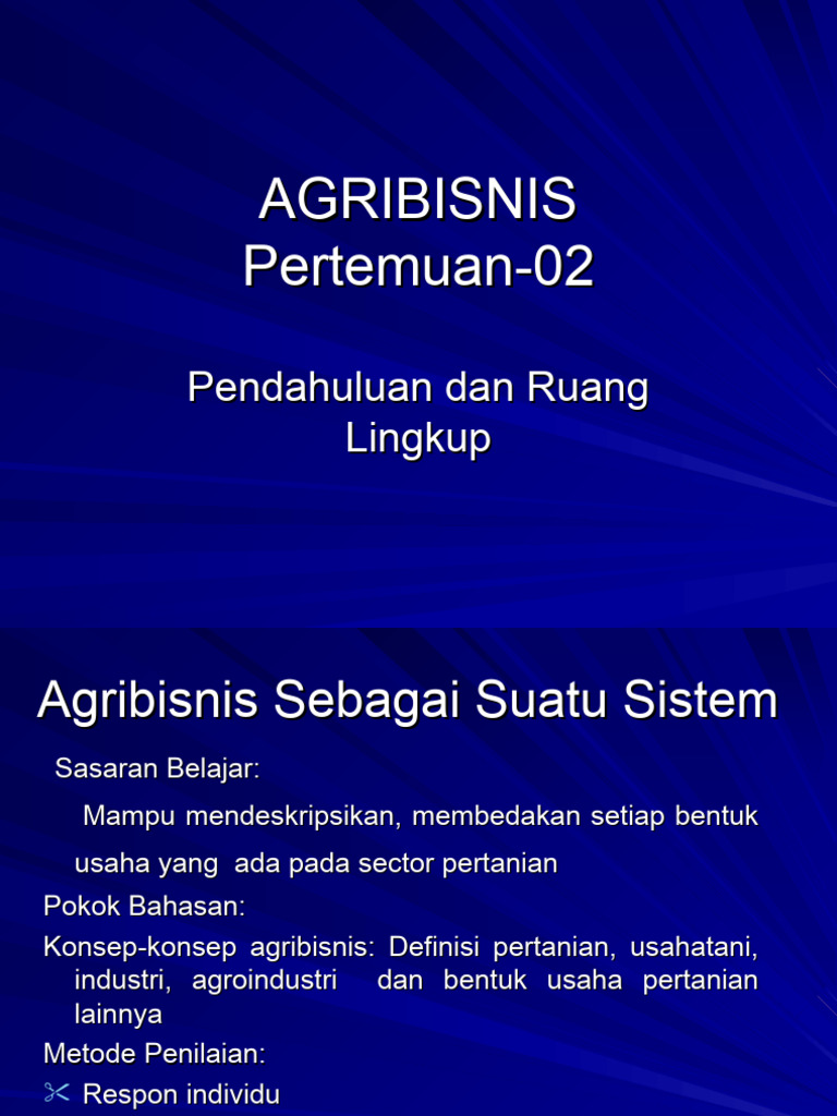 AGRIBISNIS-Pengertian-02-2022 | PDF