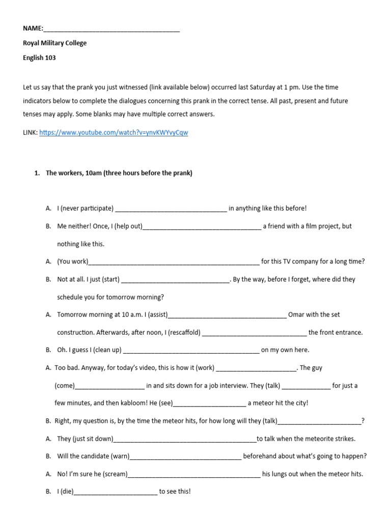 Tense Review All Past Present Future Tenses With F Fun Activities | PDF