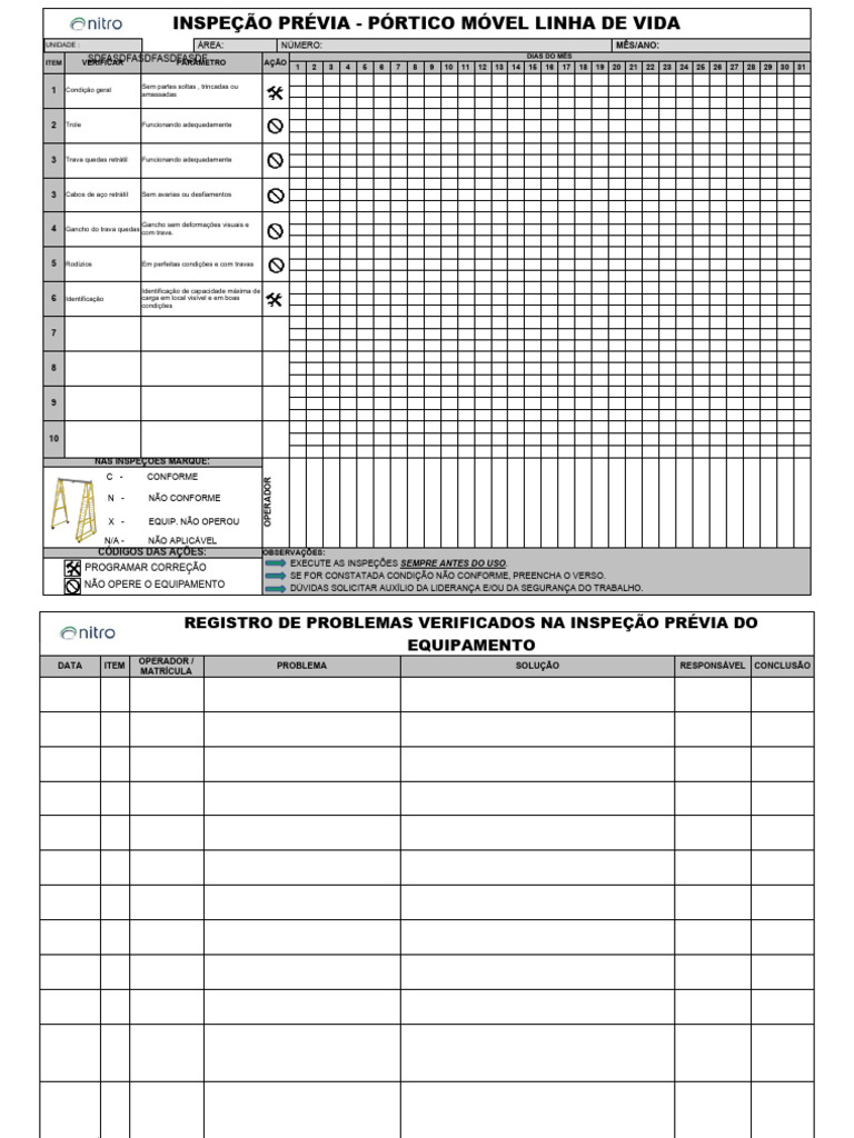 Checklist PÓRTICO | PDF