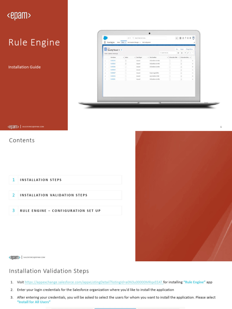EPAM Salesforce Rule Engine Installation Guide Release 2 | PDF