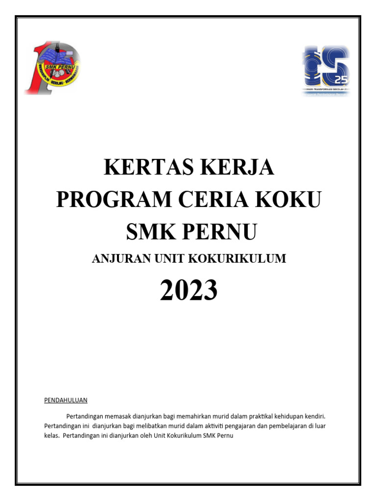 Pertandingan Memasak SMK Pernu 2023 | PDF