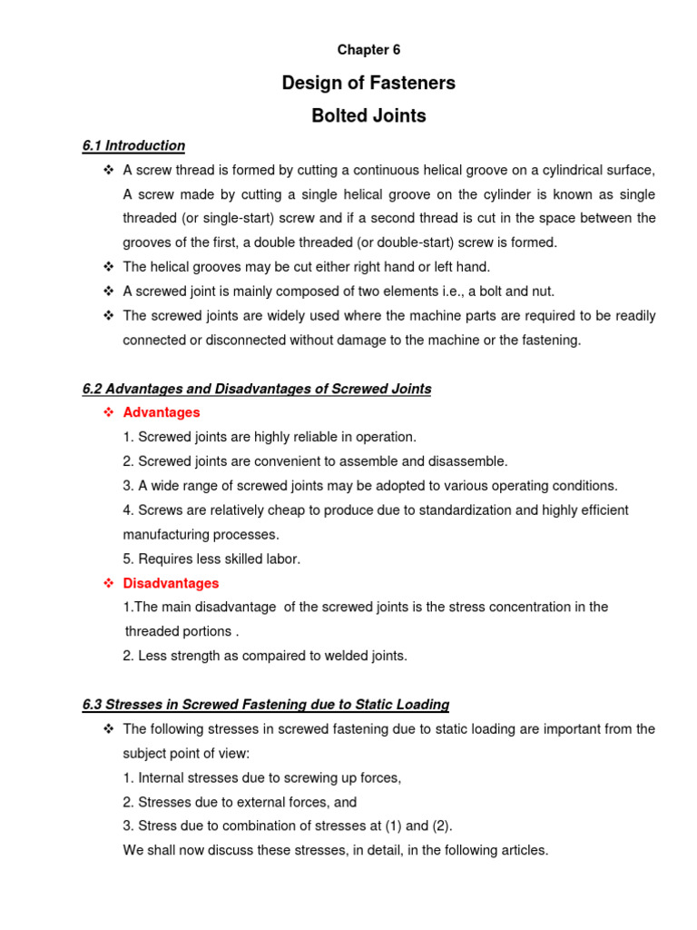 Dme Chapter 6 Fasteners | PDF