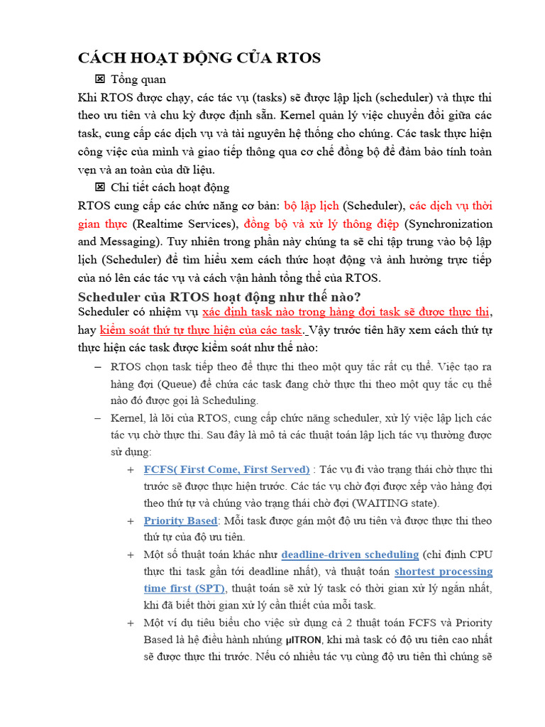 Cách Ho T Đ NG C A Rtos | PDF