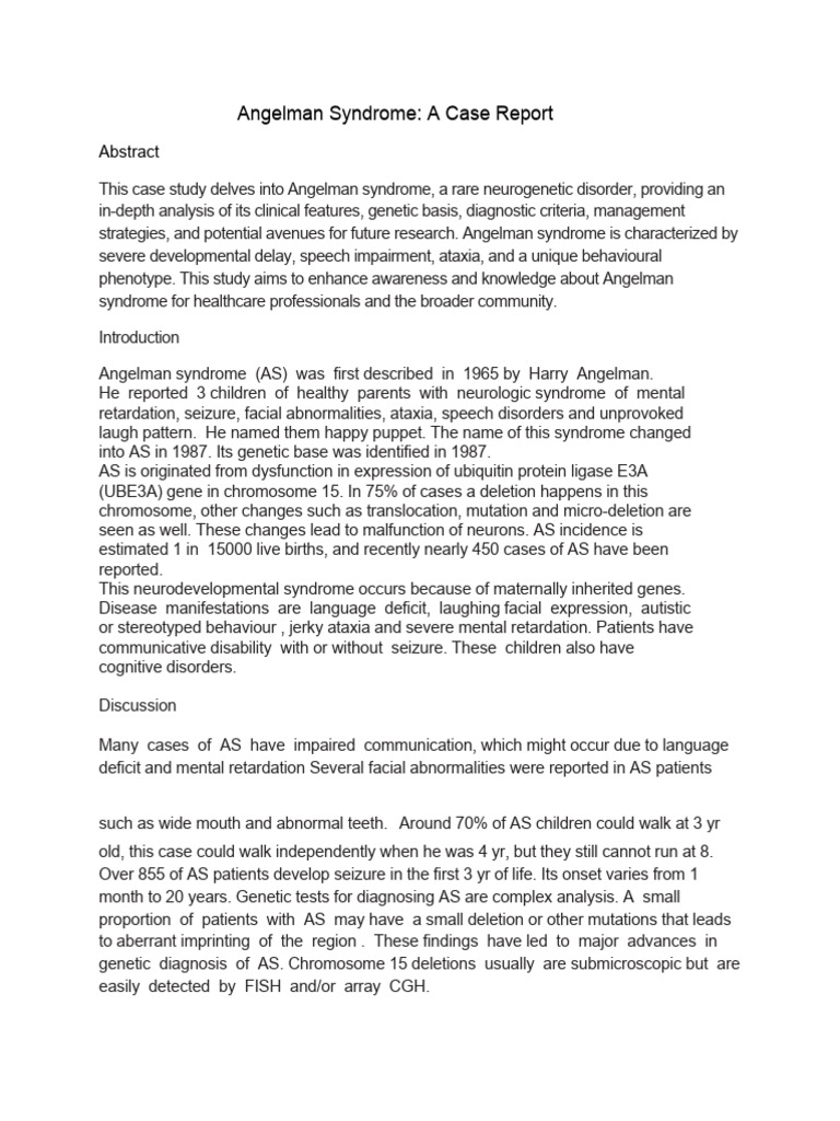 Angelman Syndrome | PDF | Down Syndrome | Clinical Medicine Angelman Syndrome | PDF | Down Syndrome | Clinical Medicine