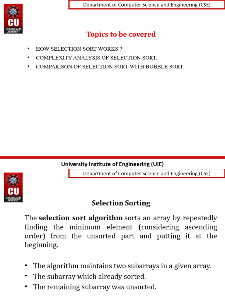 1.2.3.3 Selection Sort | PDF