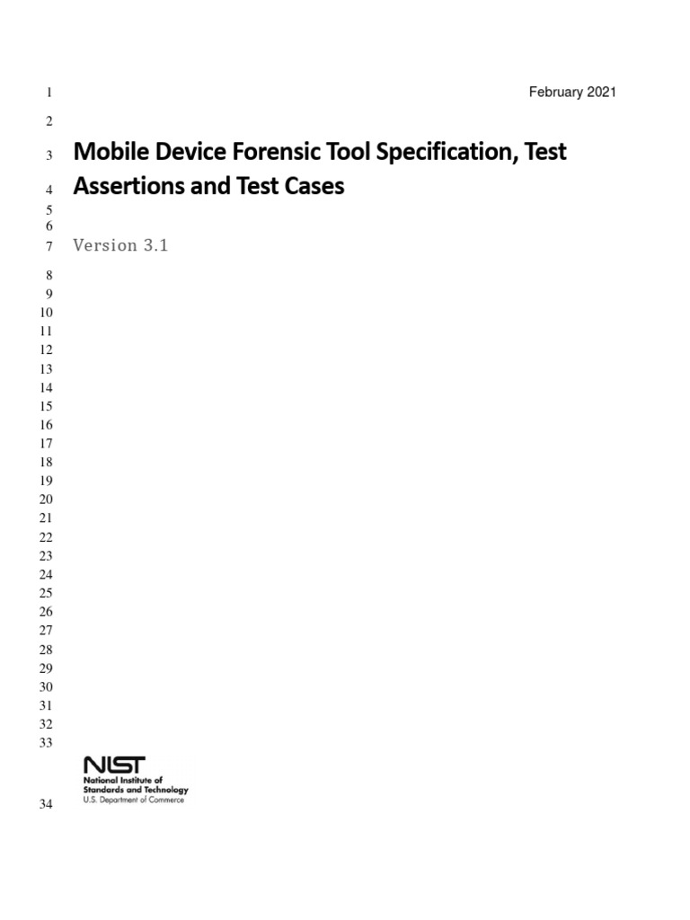 Mobile Device Forensic Tool Test Specification V 3.1 | Download Free ...