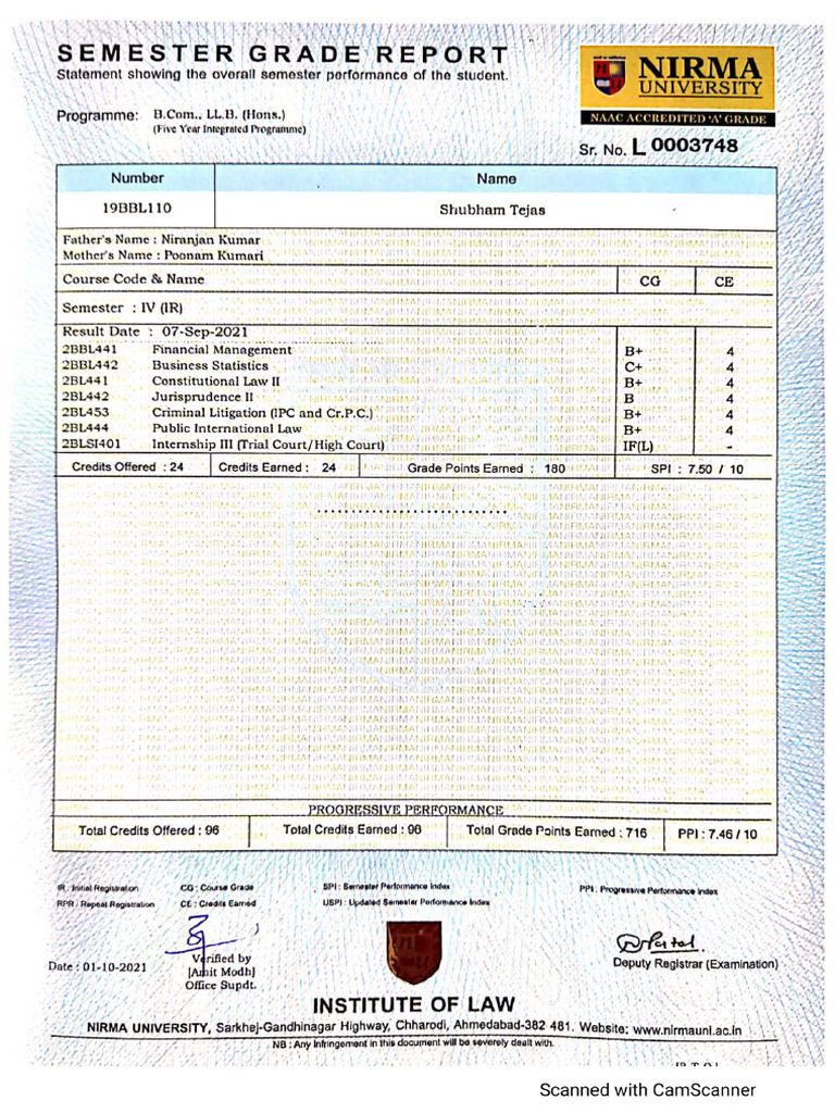 Marksheet Document | PDF