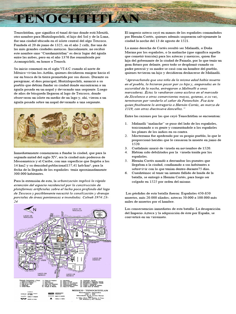 Historia de Tenochtitlan y su caída | PDF