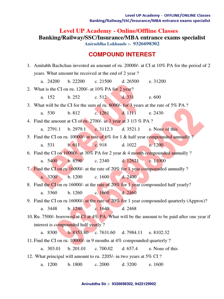 Compound Interest | PDF