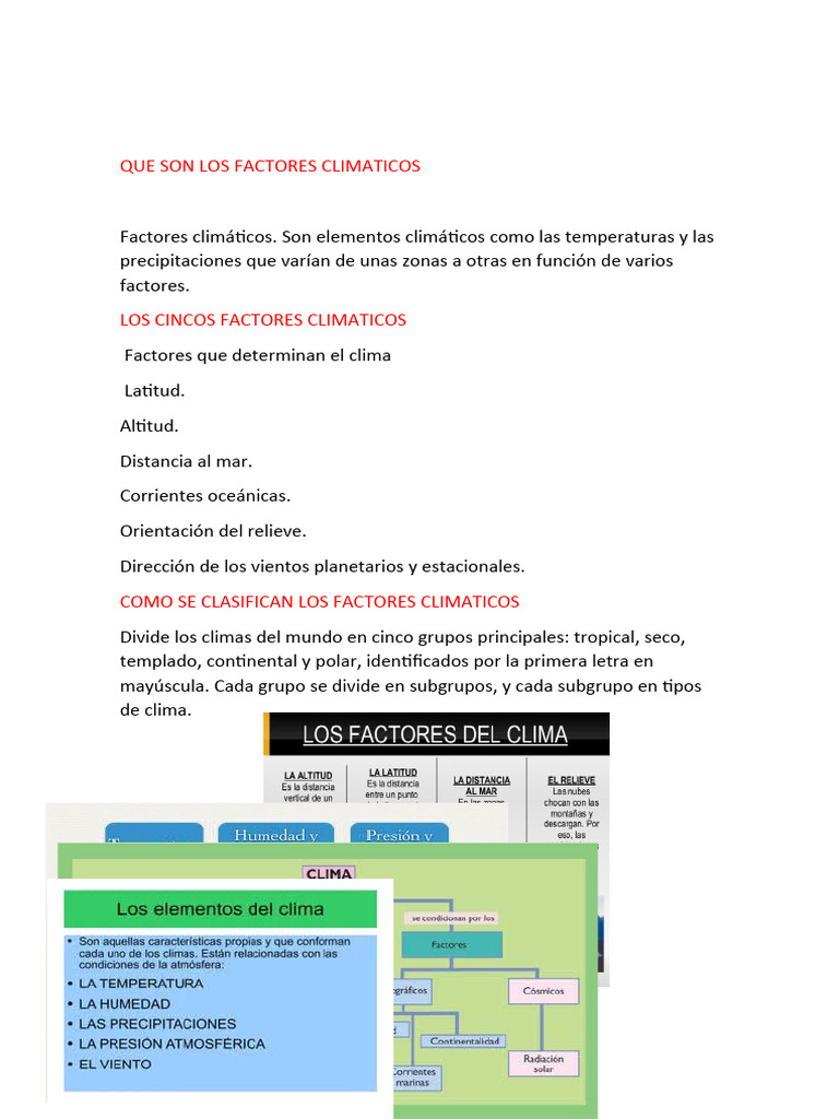Que Son Los Factores Climaticos | PDF