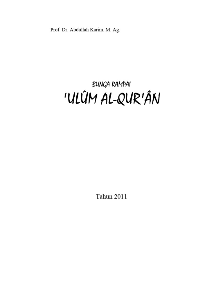Bunga Rampai Ulum Al-Quran | PDF