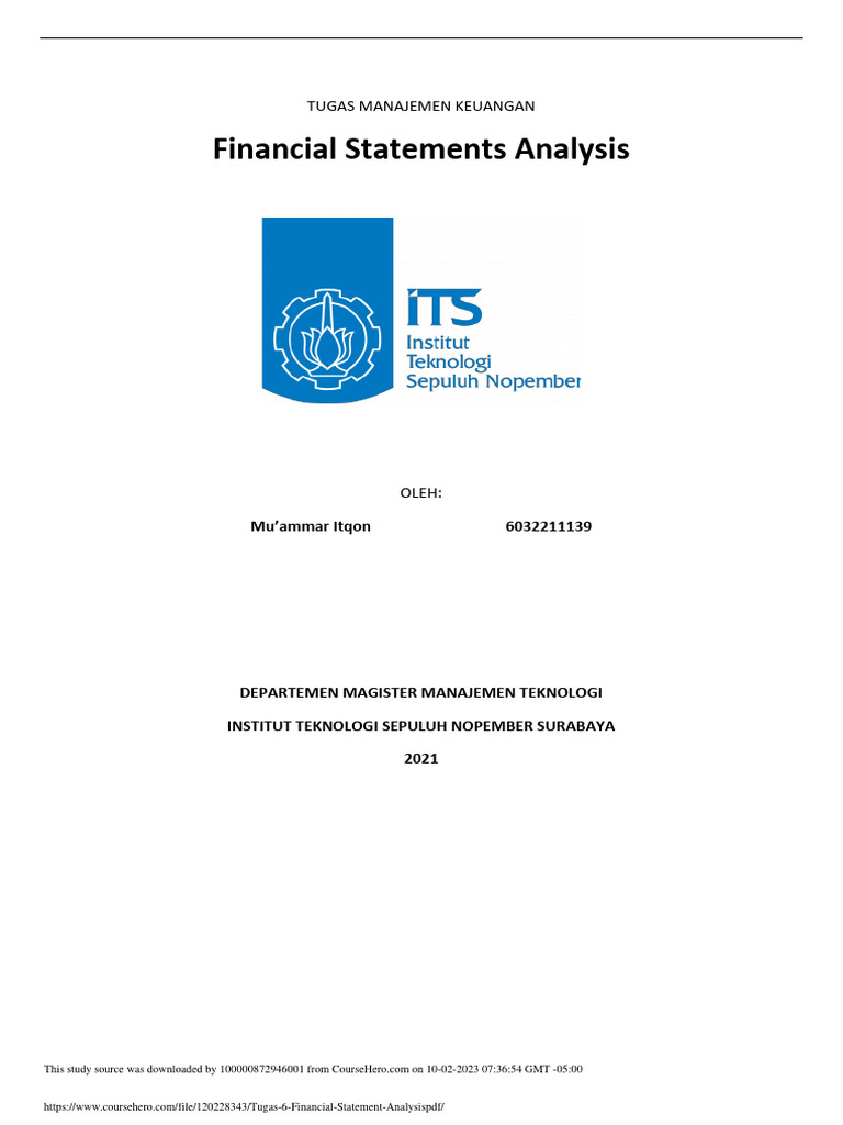 Tugas 6 Financial Statement Analysis PDF | PDF