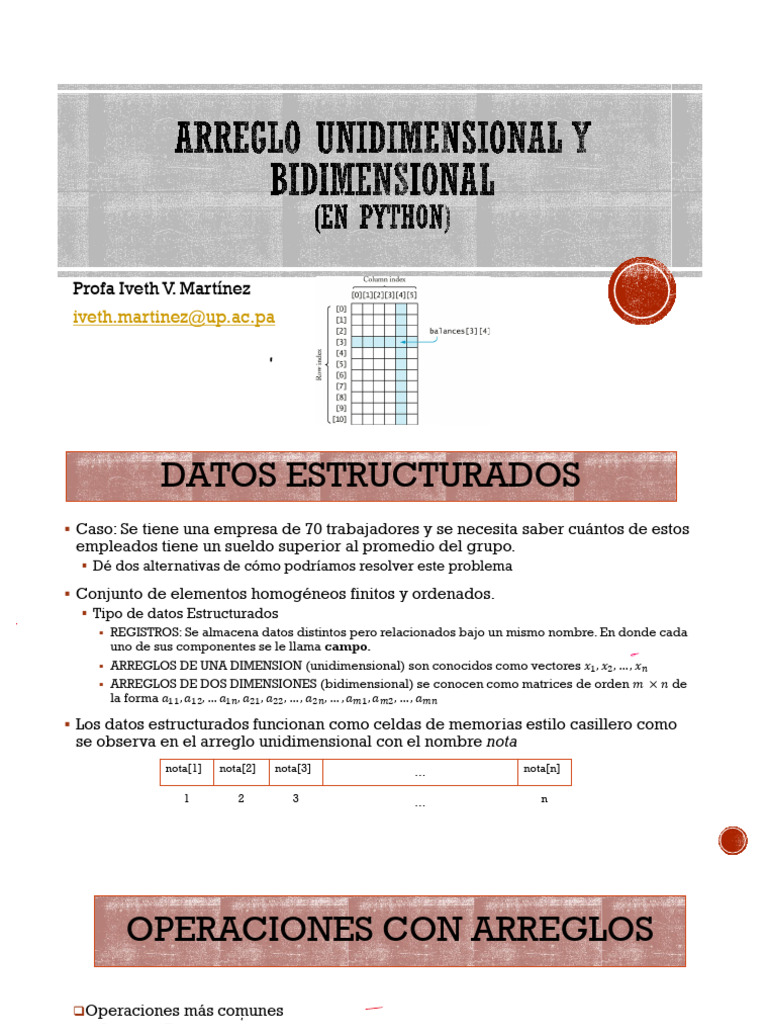 Arreglo Unidimensional y Bidimensional | PDF