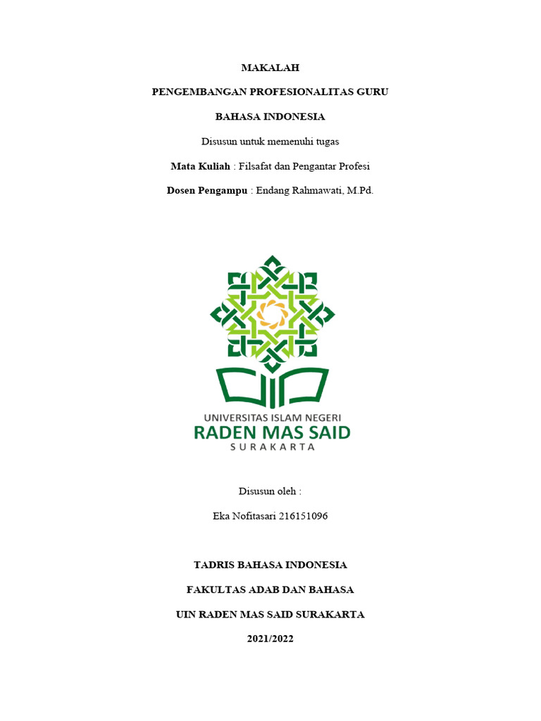 EKA NOFITASARI - 216151096 - Tugas Filsafat Dan Peng - Prof. | PDF