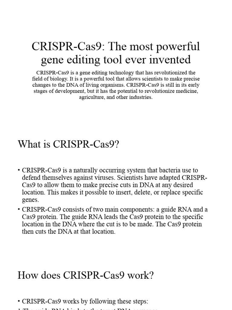 CRISPR-Cas9_ The most powerful gene editing tool ever invented | PDF