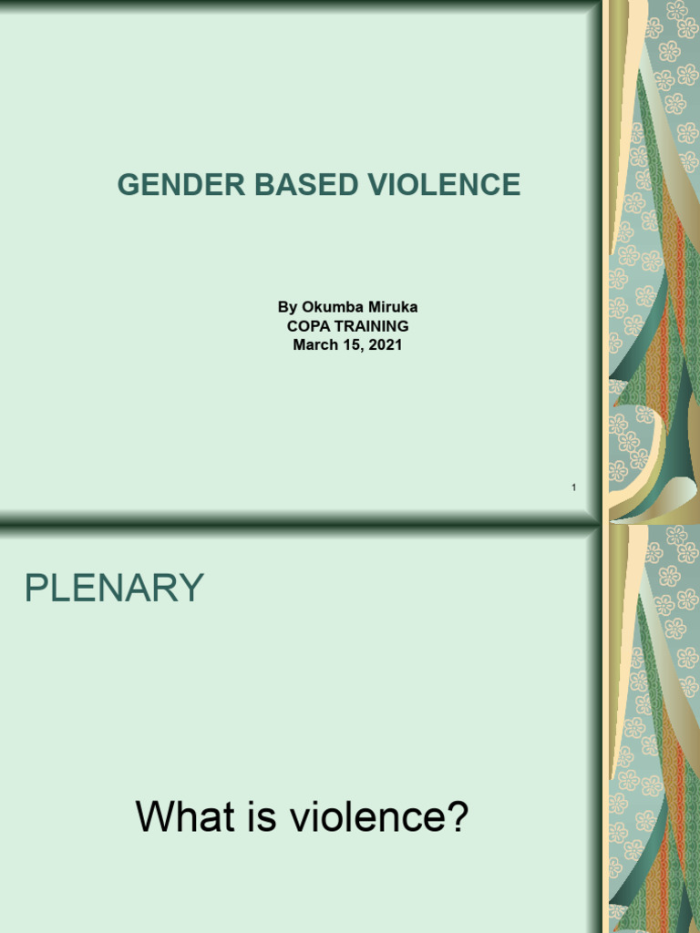 Day 1 Gender Based Violence | PDF