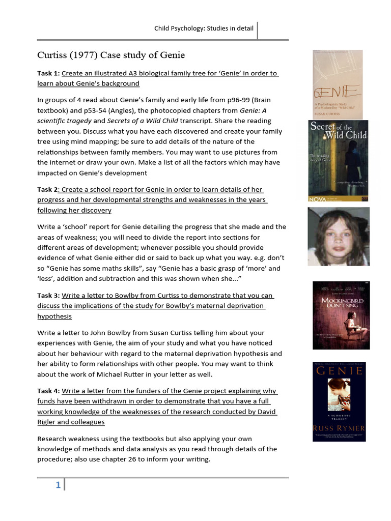 Child Psych - Genie Task Sheet | PDF