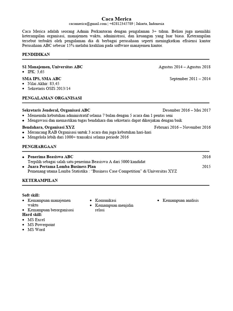 Contoh CV ATS | PDF