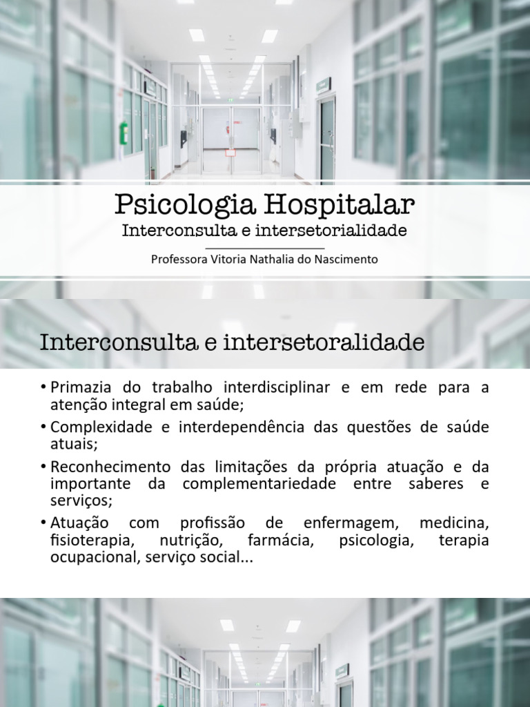 Aula 7 - Interconsulta e Intersetorialidade | PDF