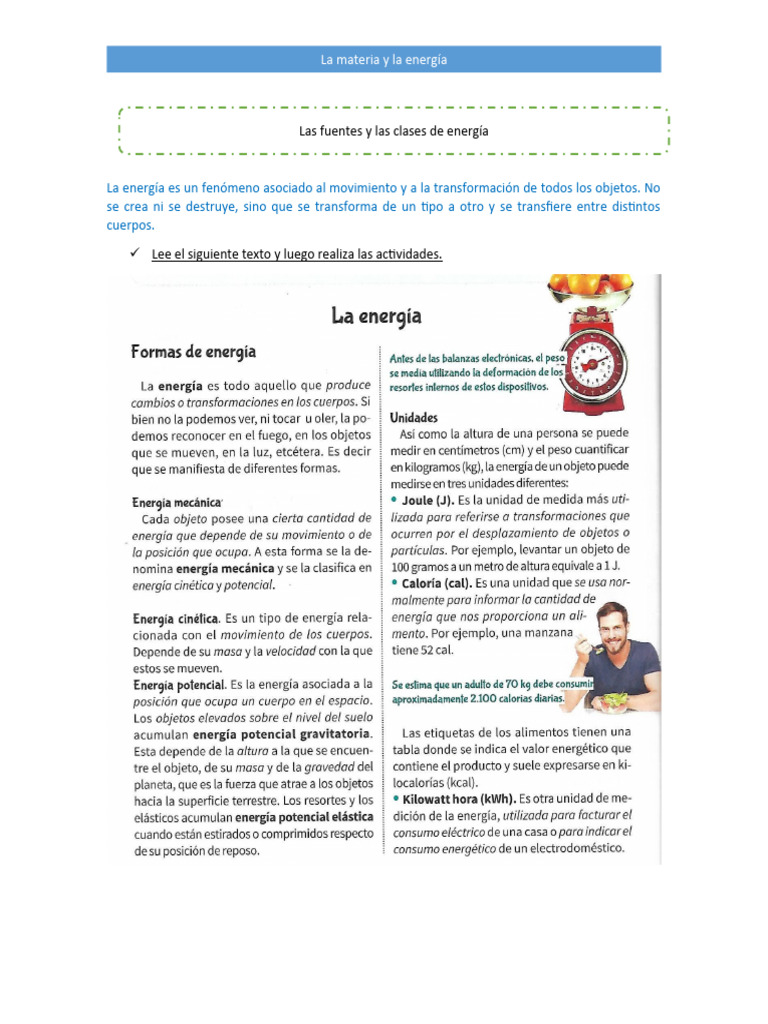 Ciencias naturales 4 (la energía) 6° | PDF